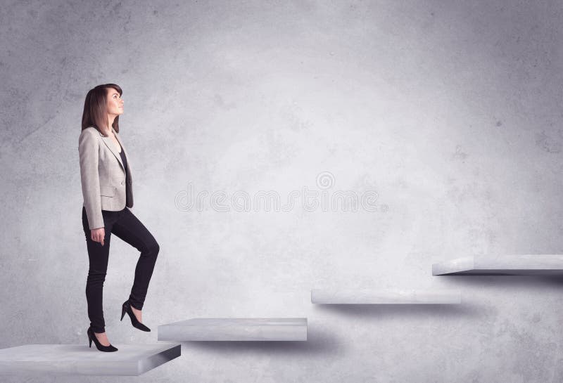 Stepping up a staircase stock photo. Image of goal, confident - 73619354