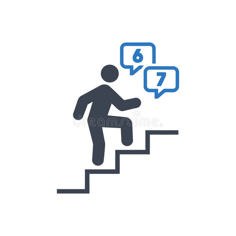 Stepping Up Stairs Icon stock vector. Illustration of sign - 372766899