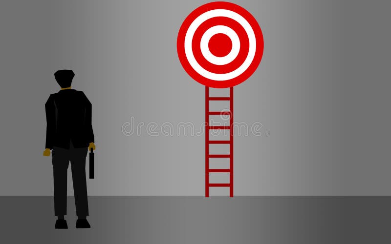 Stepping Up To Target into Human Head Stock Illustration - Illustration ...