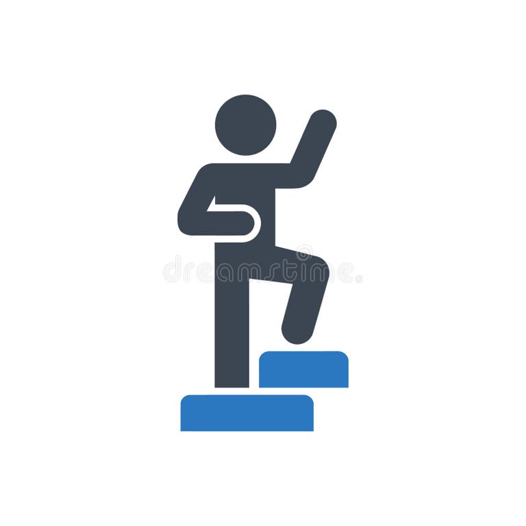 Stepping Upward Progress Icon Stock Vector - Illustration of upward ...