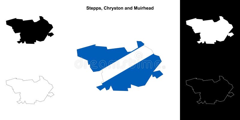 Stepps, Chryston and Muirhead Outline Map Stock Illustration ...