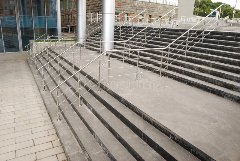 Steps stock photo. Image of urban, office, modern, railing - 6111598