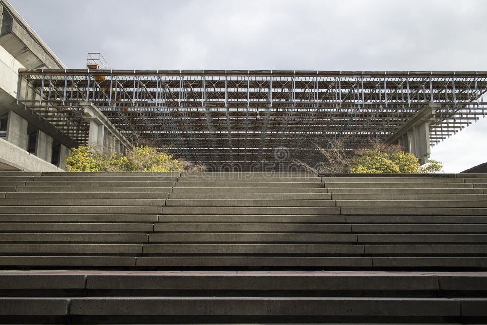 Steps at Academic Quadrangle Stock Image - Image of campus, cement ...