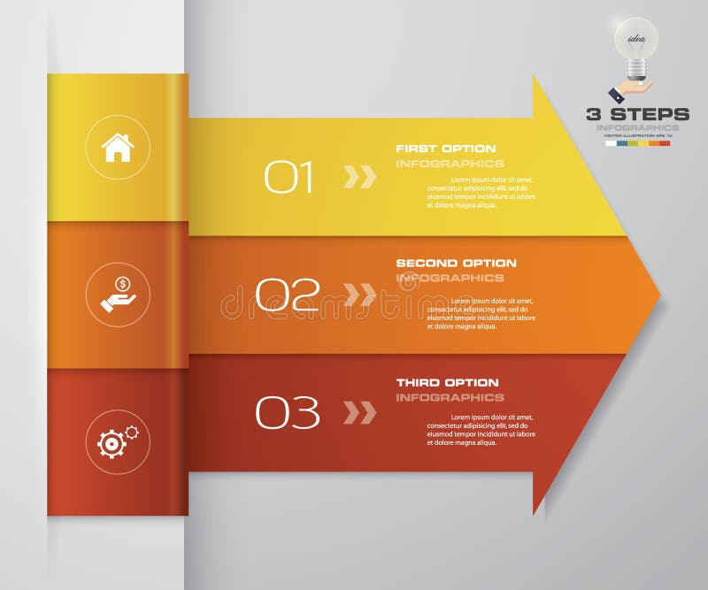 3 Steps Arrow Infographic Element for Presentation. Stock Vector ...