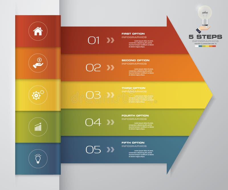 5 Steps Arrow Infographic Element for Presentation. Stock Vector ...