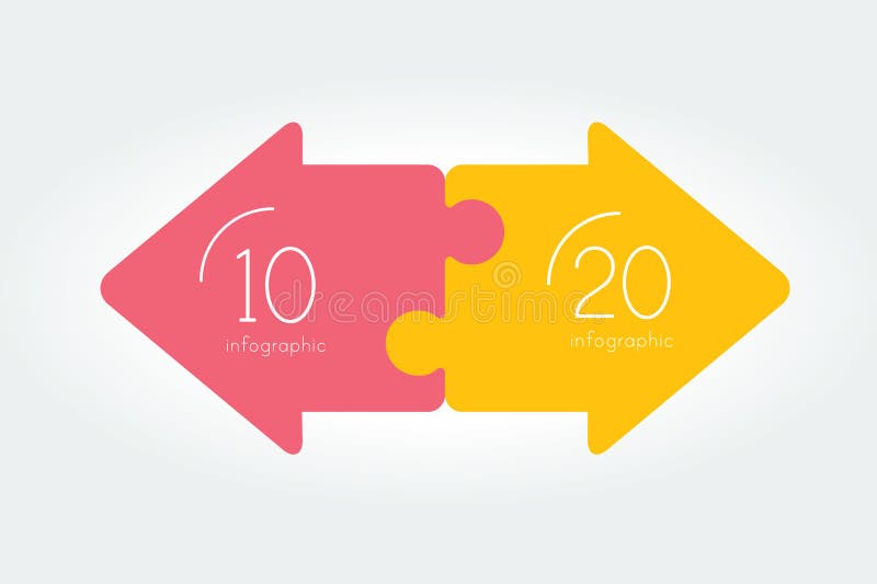 2 Steps Arrow Infographic Puzzle. Chart, Scheme, Diagram Stock ...