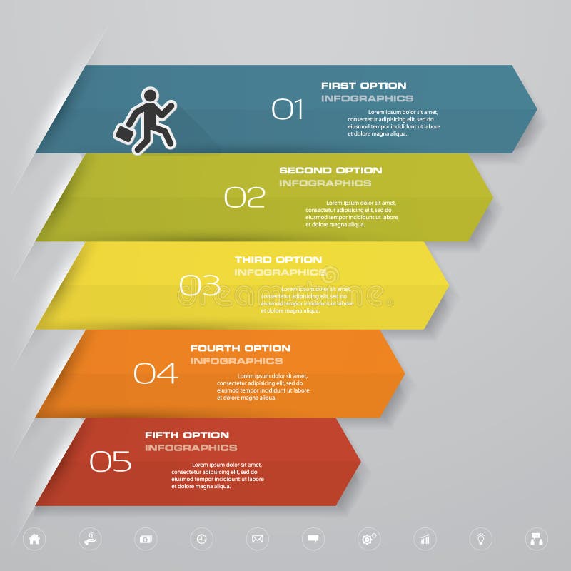 5 Steps Arrow Infographics Element Chart for Presentation. Stock Vector ...