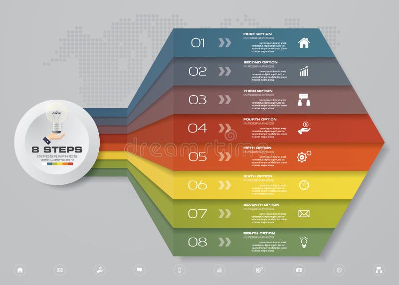 8 Steps Arrow Template for Business Presentation. Stock Vector ...