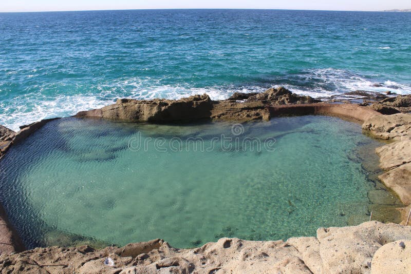 Pool next to Ocean stock photo. Image of outdoors, california - 144870290