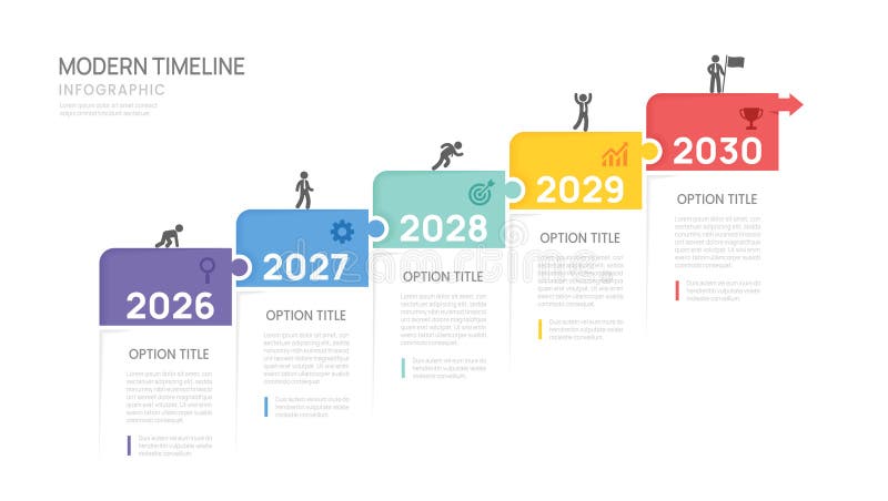 5 Steps Business Infographic Timeline Year Design Template. Business ...