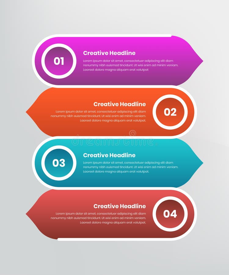 Steps or Business Process Infographic Presentation with Multicolored ...