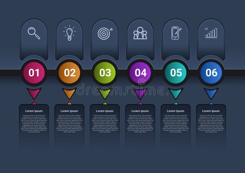 Steps Business Process Infographics Element Timeline Template Stock ...