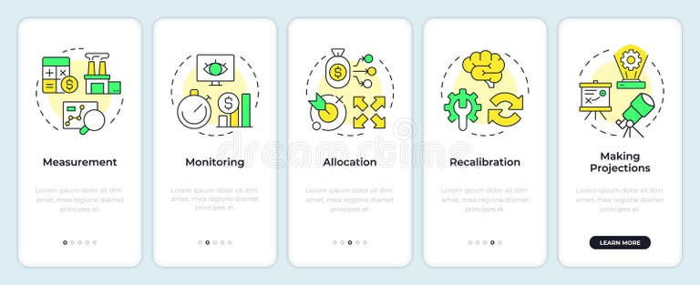 Steps in Capacity Management Processes Onboarding Mobile App Screen Stock Illustration ...