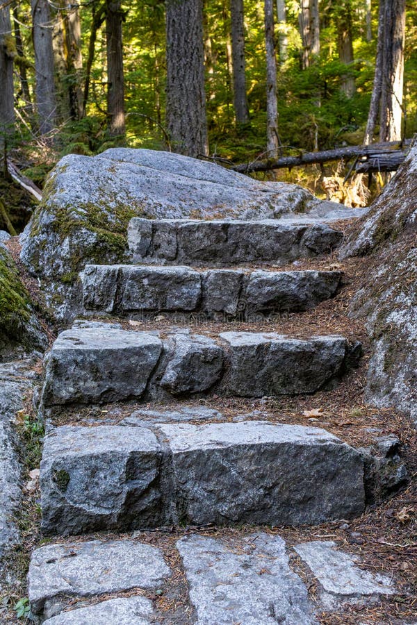 Steps Carved in Stone on a Pathway Stock Image - Image of path, park ...