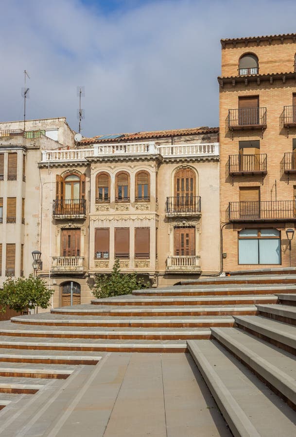 Steps at the Cathedral Square in the Center of Tarazona Stock Photo ...