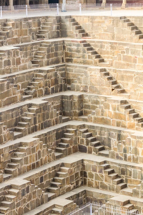 Steps at Chand Baori stock photo. Image of abhaneri, pattern - 85542512