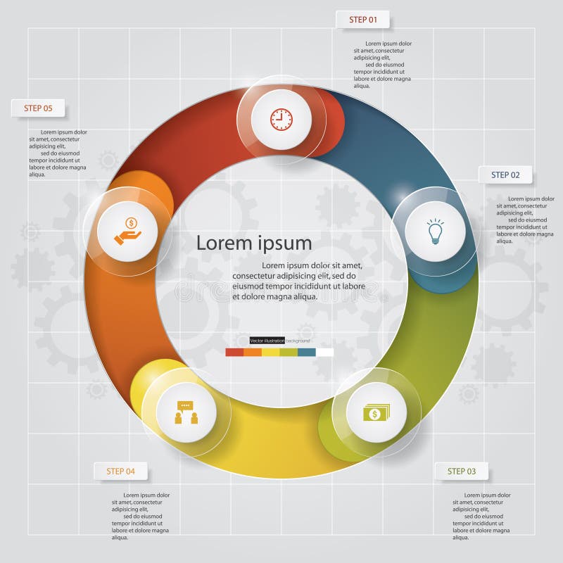 5 Steps Chart Template/graphic or Website Layout. Stock Illustration ...