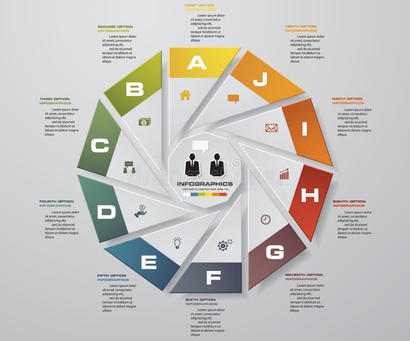 10 Steps Chart Template/graphic or Website Layout. Stock Vector ...