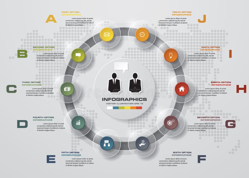 10 Steps Chart Template/graphic or Website Layout. Stock Vector ...