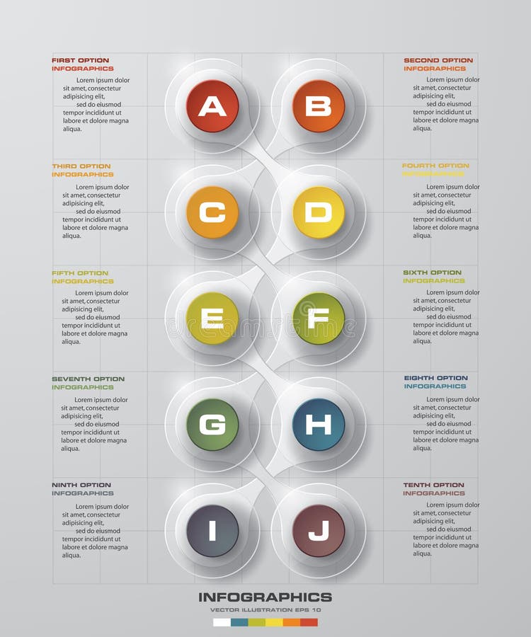 10 Steps Chart Template/graphic or Website Layout. Stock Vector ...