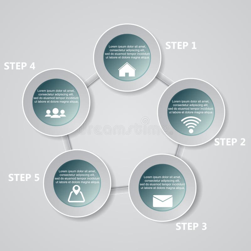 5 Steps Chart Template/graphic or Website Layout. Vector. Stock Vector ...