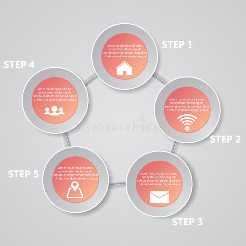 5 Steps Chart Template. Graphic or Website Layout. Vector. Stock Vector ...