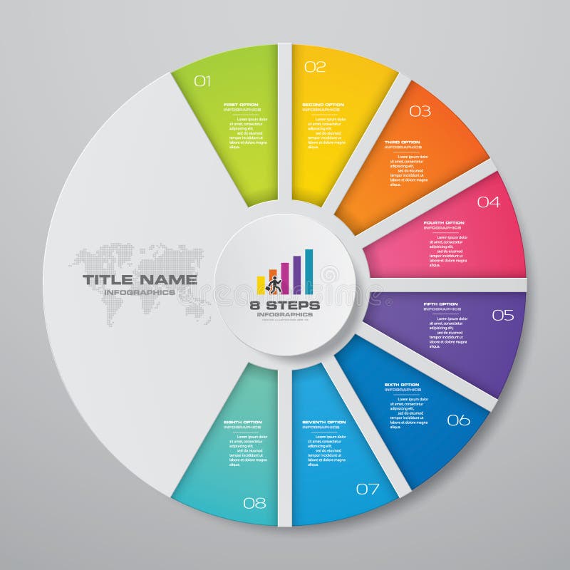 8 Steps Cycle Chart Infographics Elements. Stock Vector - Illustration ...