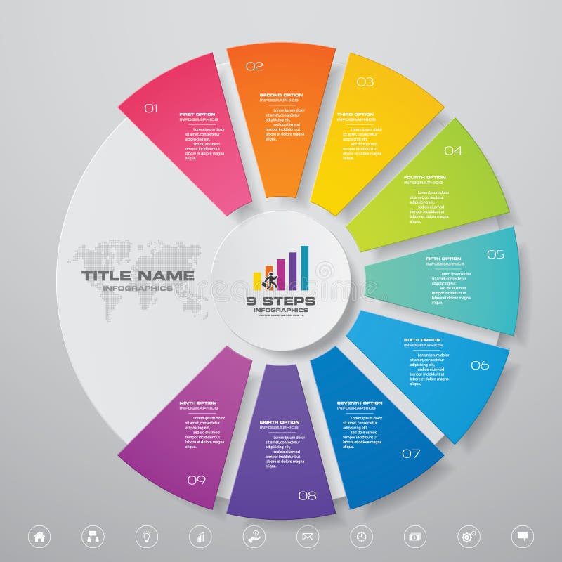 8 Steps Cycle Chart Infographics Elements for Data Presentation. Stock ...