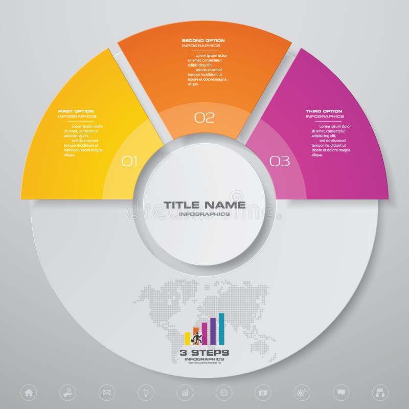 3 Steps Cycle Chart Infographics Elements. EPS 10 Stock Vector ...