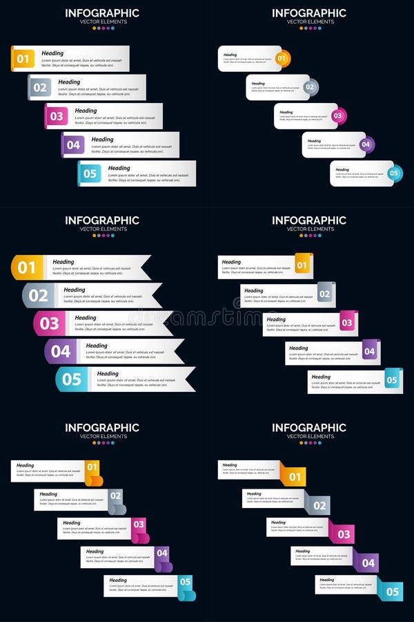 5 Steps Cycle Diagrams and Timelines. 6 Infographics Pack. Presentation ...
