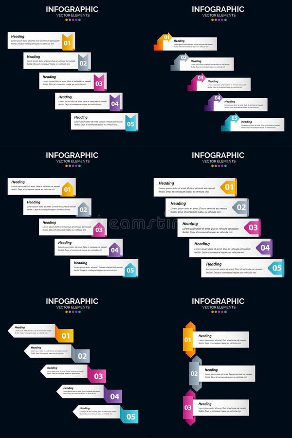5 Steps Cycle Diagrams and Timelines. 6 Infographics Pack. Presentation ...