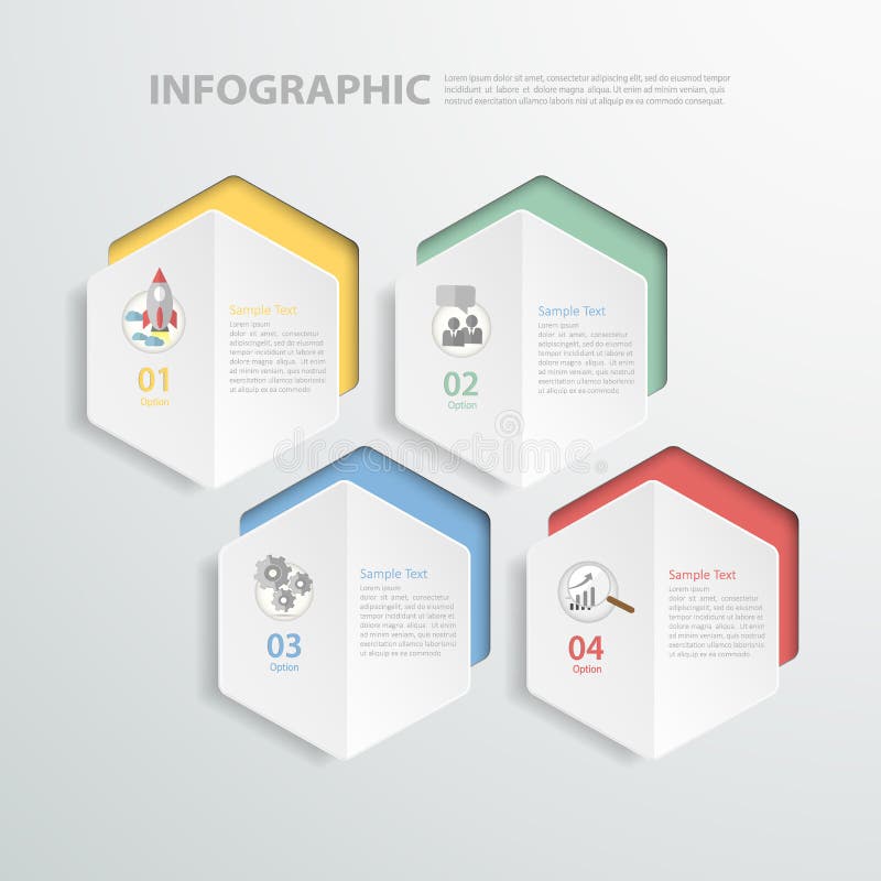 4 Steps 3D Digital Template Infographic. Stock Vector - Illustration of ...