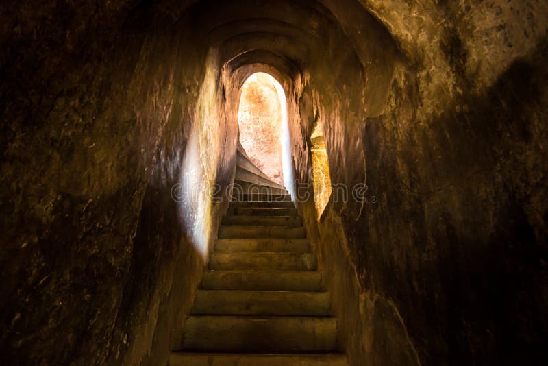 Steps Dark Temple Stone Light Stock Photo - Image of tunnel, ancient ...