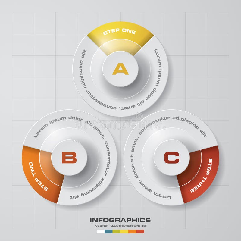 3 Steps Design Infographic Template for Business Concept. Stock Vector ...