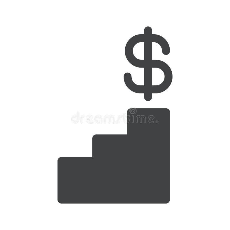 Steps with Dollar Sign Icon Simple Vector Symbol Stock Vector ...