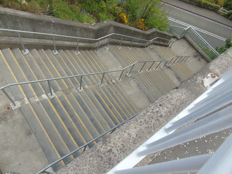 Steps Down from the Forth Road Bridge Stock Photo - Image of runs ...