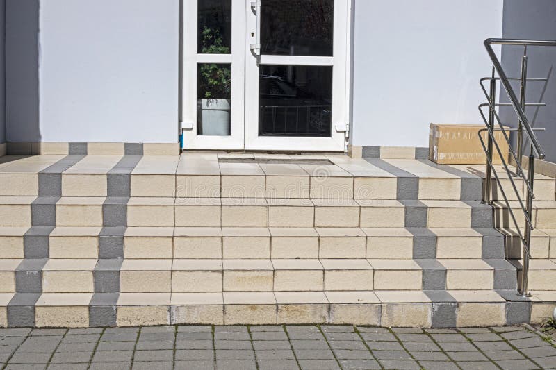 Steps at the Entrance To the Institution with a Plastic Stock Photo ...