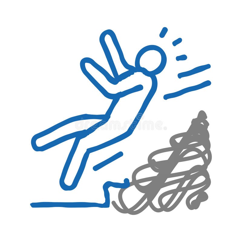 Steps Fall Man Accident Icon Doodle Illustration Stock Vector ...