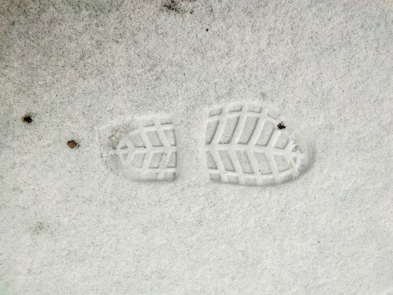 Steps on the First Snow. Footprints in the Snow Stock Photo - Image of ...