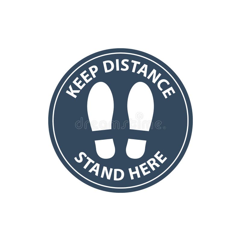 Stand Here Keep Your Distance Stock Vector - Illustration of measure ...