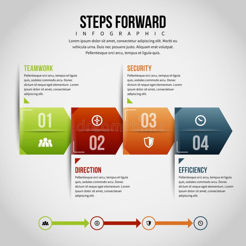 Steps Forward Infographic stock vector. Illustration of multipurpose ...