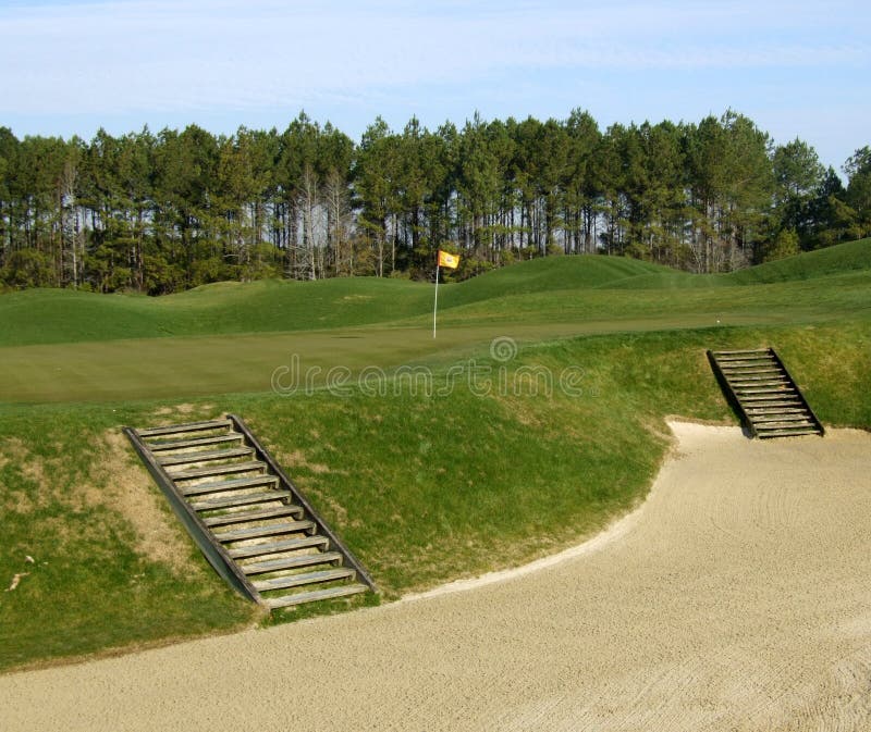 Steps in a golf bunker stock photo. Image of game, ladder - 2129058