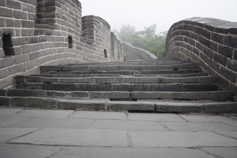 Steps on the Great Wall of China Stock Image - Image of travel, ancient ...
