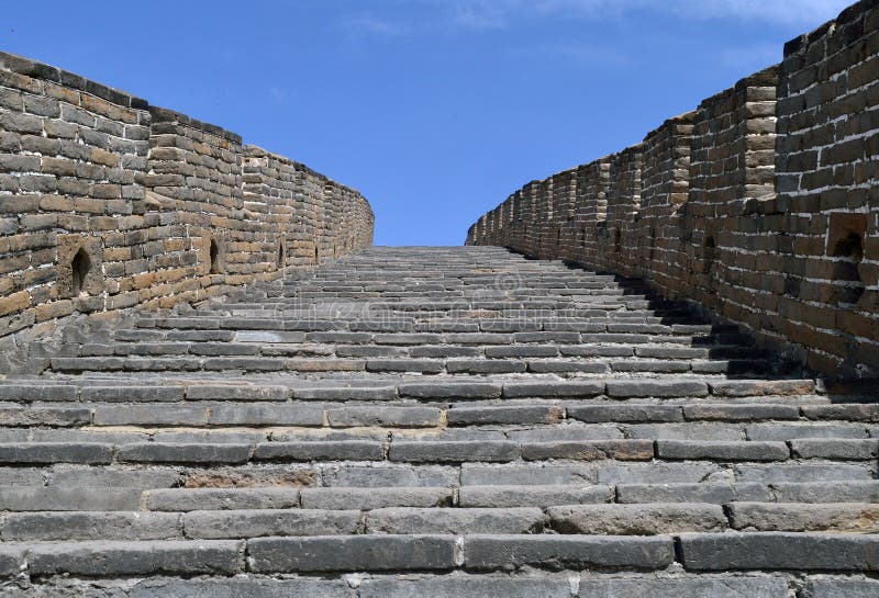 Steps on the Great Wall stock photo. Image of asian, china - 54868928