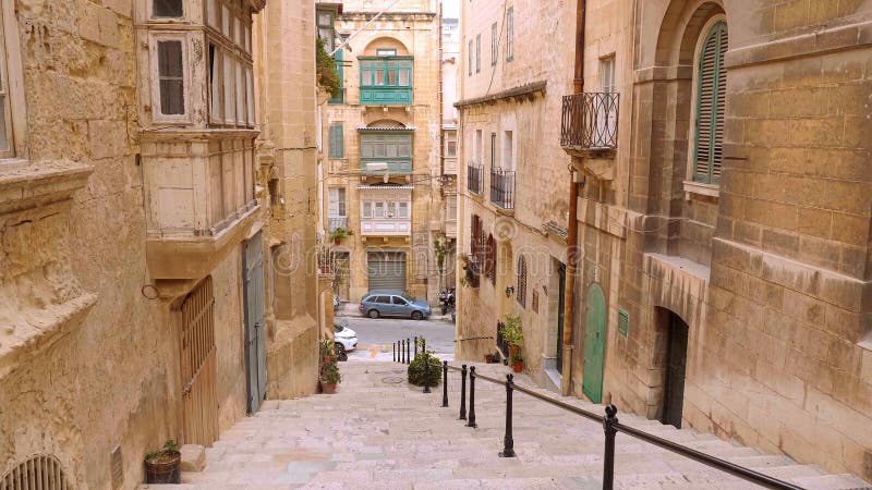 Steps on the Hill of Valletta in Malta - MALTA, MALTA - MARCH 5, 2020 ...