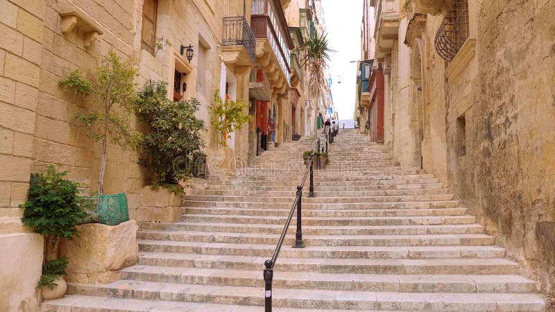 Steps in the Historic District of Valletta in Malta - MALTA, MALTA ...