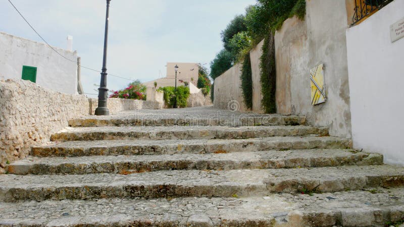 Shallow Steps Up a Slope in Ibiza Town Stock Photo - Image of travel ...