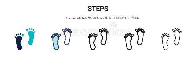 Steps Icon in Filled, Thin Line, Outline and Stroke Style. Vector ...
