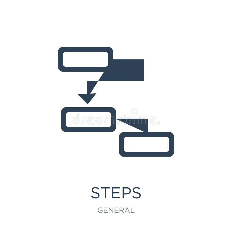 Steps Icon in Trendy Design Style. Steps Icon Isolated on White ...