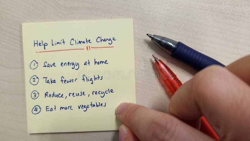 Steps Individuals Can Take To Help Limit Climate Change Stock Image ...